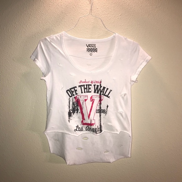 Vans | Tops | Vans Restyled Distressed Tshirt | Poshmark